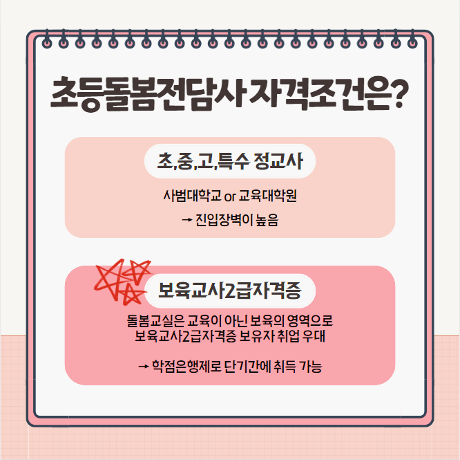 초등돌봄전담사 자격증 취득방법 보육교사 2급 취득 초등돌봄교사 네이버 블로그