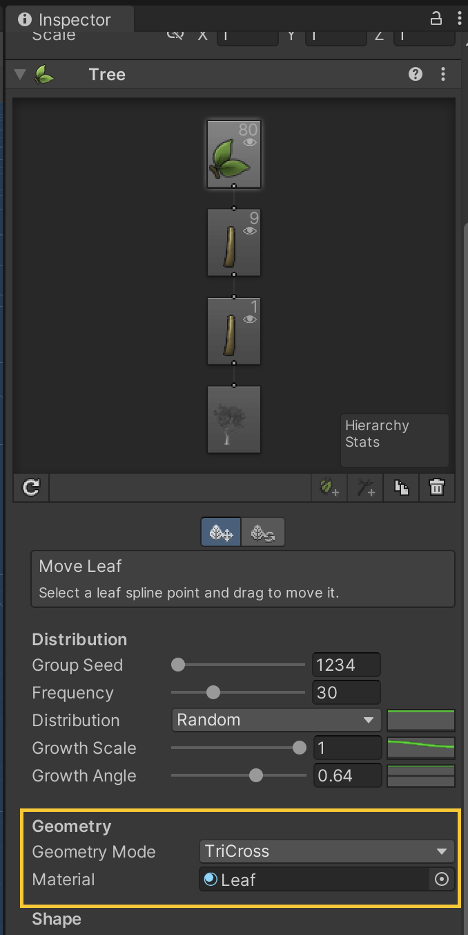 Tree Prefab에서 Leaf Material 수정 : 네이버 블로그