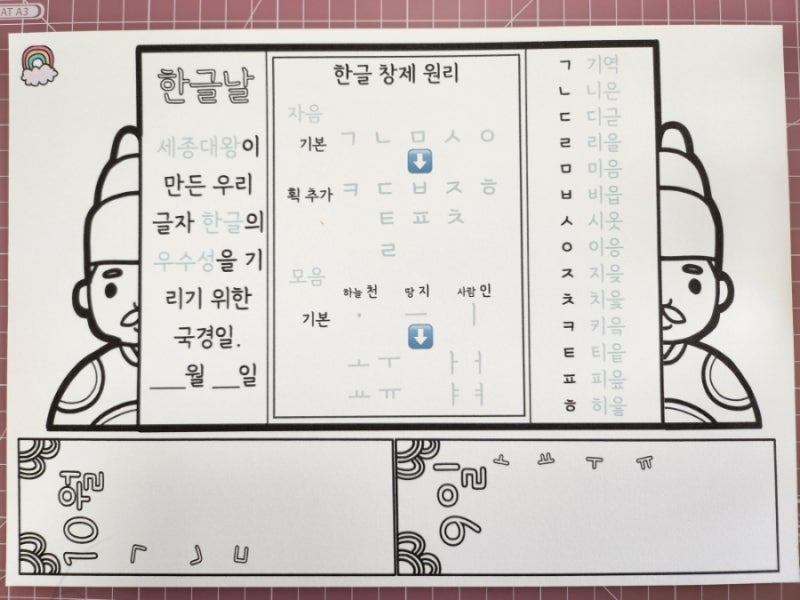 한글날 관련 활동지 만들기 도안(초등 저~중학년 맞춤) : 네이버 블로그