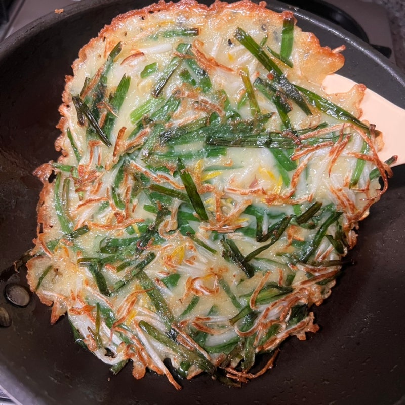 숙주나물요리 아삭한 숙주나물로 바삭하게 밀가루로 부침개 만들기 부침개 양념장 네이버 블로그
