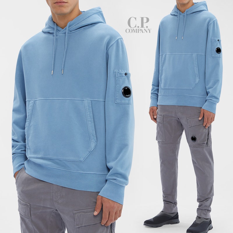 CP컴퍼니 23FW BRUSHED 다이어고널 플리스 렌즈 후디 818