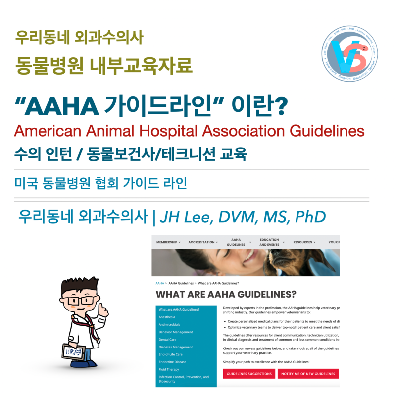 AAHA 미국 동물병원 협회 (American Animal Hospital Association)그리고 동물병원 가이드 라인 ...