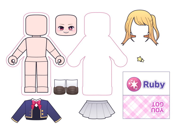 (paper diy)로블록스 최애의 아이 코디 Roblox outfits blind bag /무료도안/무료배포 : 네이버 블로그