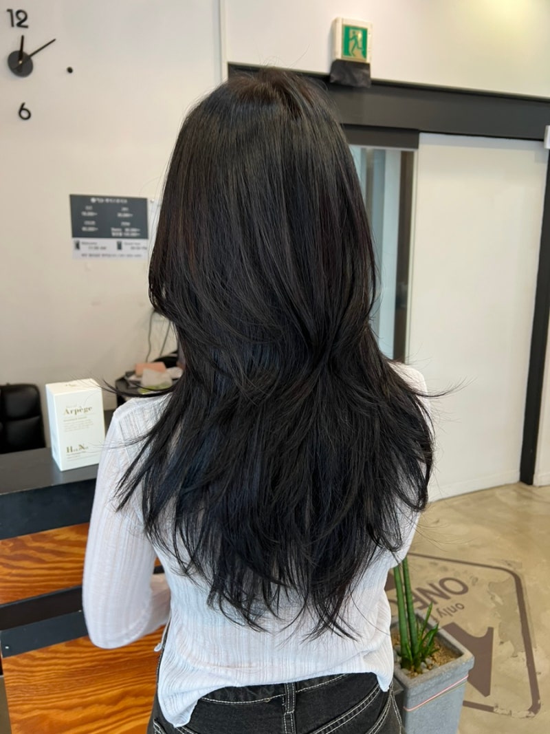 부산미용실 긴머리 레이어드컷 복구펌 가볍고 풍성한 미디움 허쉬펌 스타일 후기 네이버 블로그