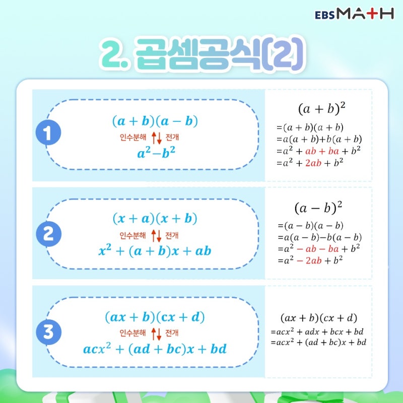 고등수학 곱셈공식에는 어떤 것이 있을까? 제곱공식, 합차공식 고등학생이라면 필독! : 네이버 블로그