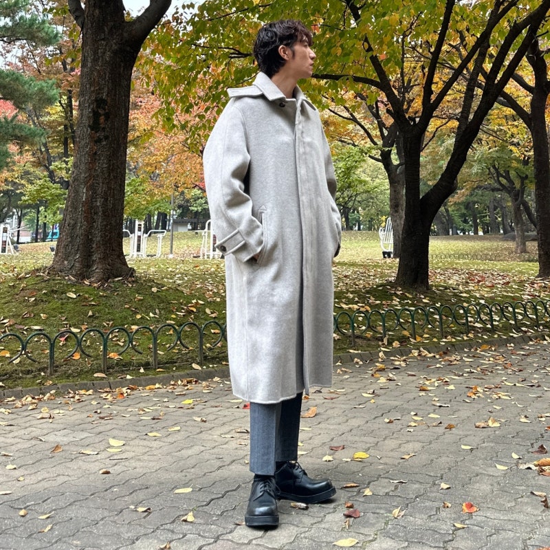 30대 남자 오버핏 발마칸 롱코트 애드호크 겨울 데일리룩 코디 완성 네이버 블로그
