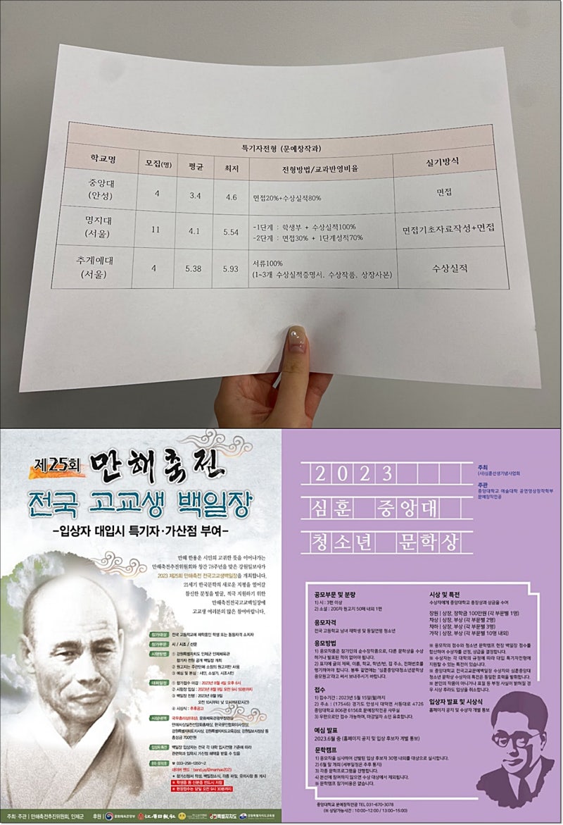 문예창작학과 대학 수시 정시 실기 Vs 비실기 입시정리 Ft진로취업 네이버 블로그