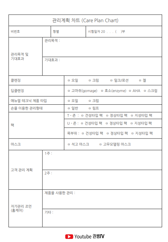 피부미용 실기 관리계획차트 꿀팁 완전히 정복하는 방법 네이버 블로그