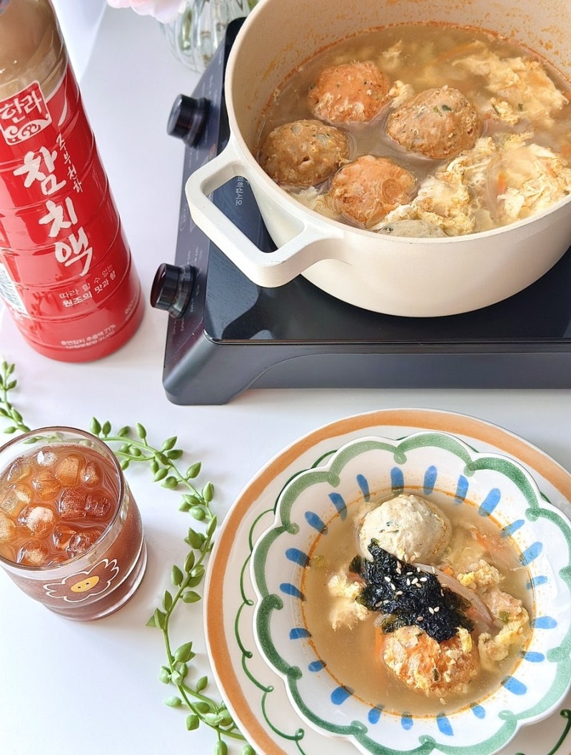 계란만두국 끓이는법 한라 참치액 활용 얼큰 만두국 1인분 초간단 만두국 재료 레시피 추천 네이버 블로그
