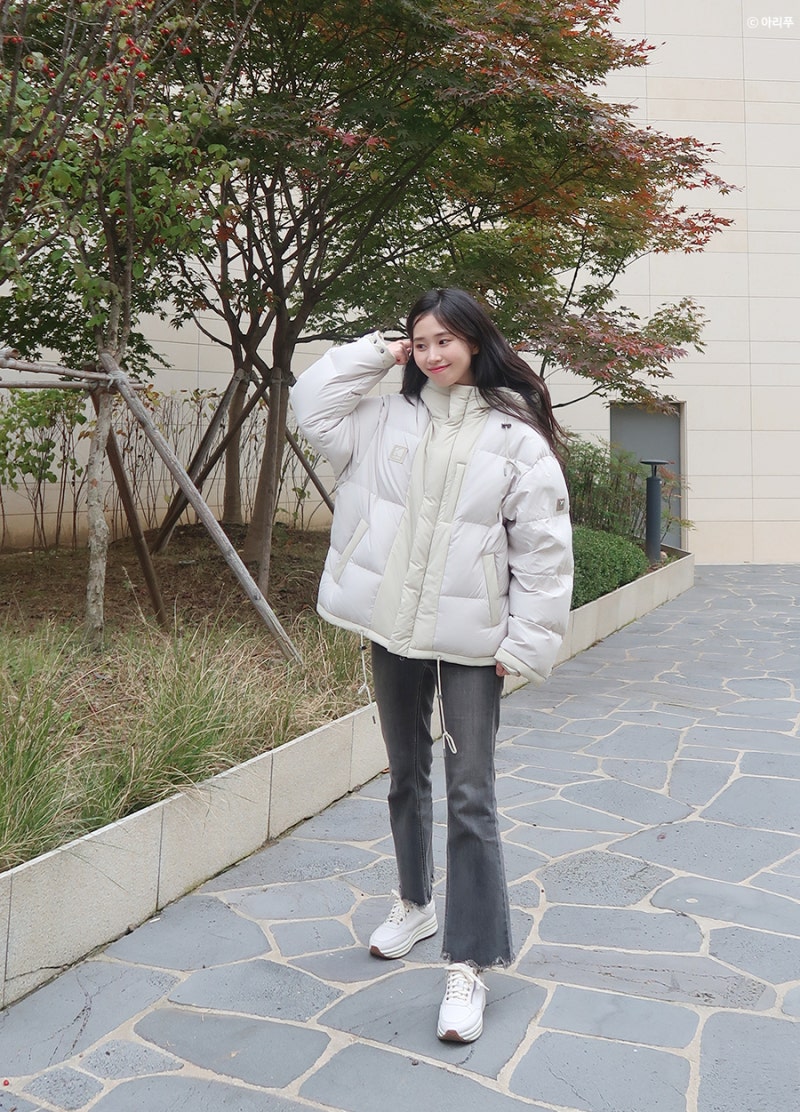 김나영 패딩 코닥어패럴 브라우니 후드 덕다운 자켓으로 겨울 코디 해봤지 네이버 블로그