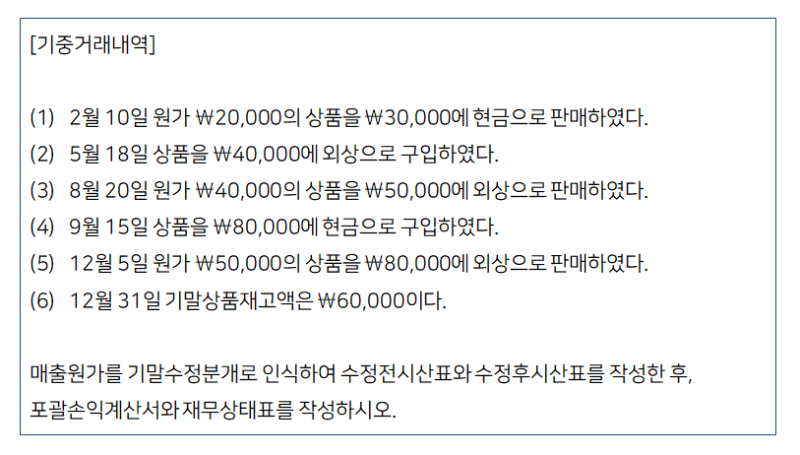 회계원리 기말수정분개 Adjusted Entry 1 매출원가 감가상각 소모품 네이버 블로그
