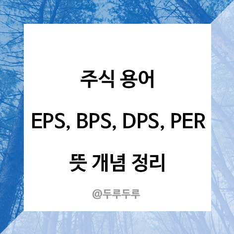 주식 EPS BPS DPS PER 뜻 개념 정리 (ft.주식용어) : 네이버 블로그