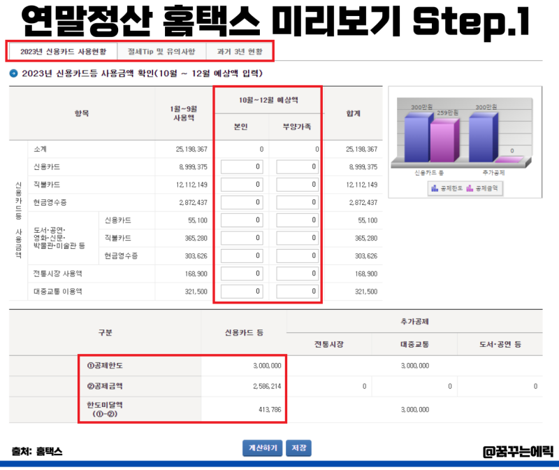 홈택스 연말정산 미리보기 방법 결정세액 차감징수세액 마이너스 네이버 블로그