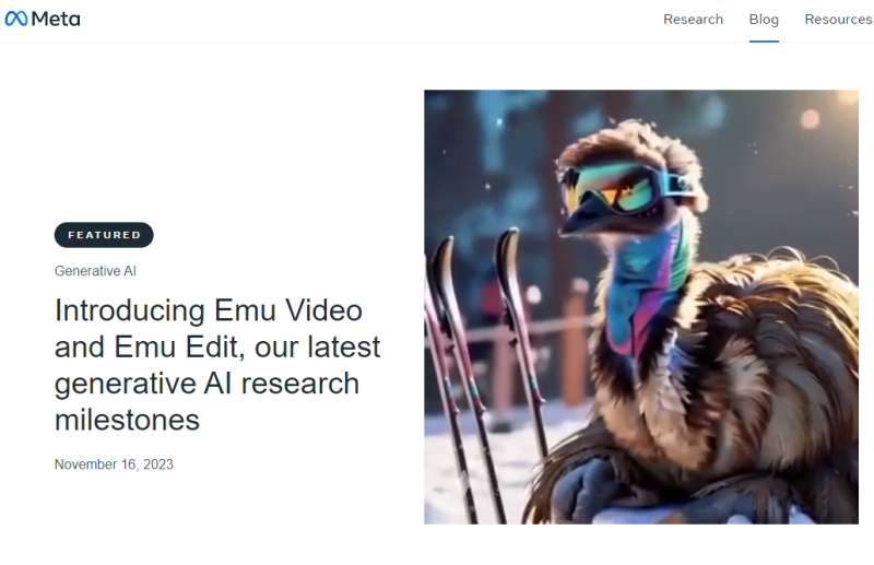 메타에서 개발한 AI 영상 제작 Emu Video와 Emu Edit : 네이버 블로그