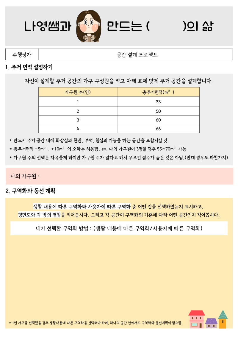 기술가정 수업 일기 76 주생활 문화와 주거공간 활용 Floorplanner 활용 공간 설계 프로젝트가구 구역화 동선