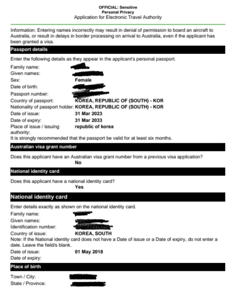 호주 여행 비자 ETA 거절, “Form 1554 제출 요청” - 비자 신청부터 해결까지 소요시간 (제발 미리 준비하세요 ...