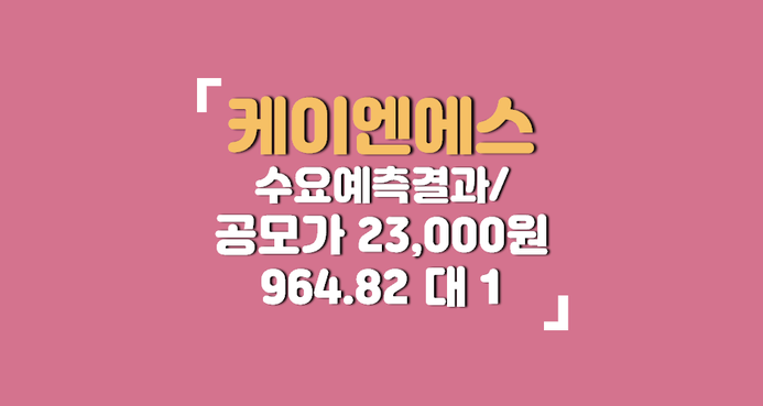 케이엔에스 수요예측 결과 공모가 확정 23000원 좋은 결과 공모주 청약 기관투자자 경쟁률 의무보유확약 네이버 블로그