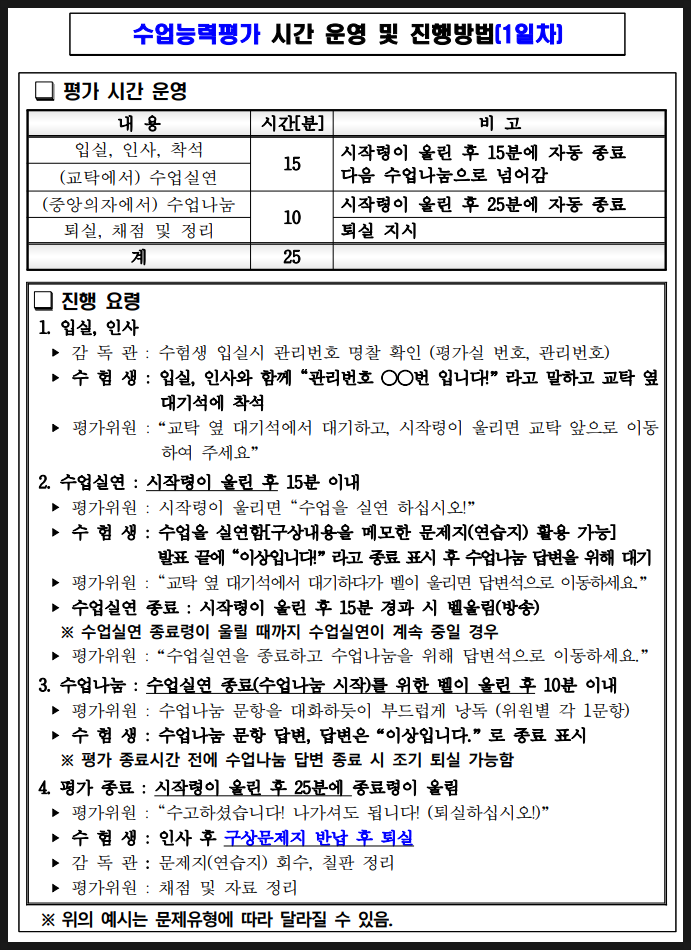 중등 임용고시 2차수업실연 면접 실기 평가방법 및 진행 절차 네이버 블로그