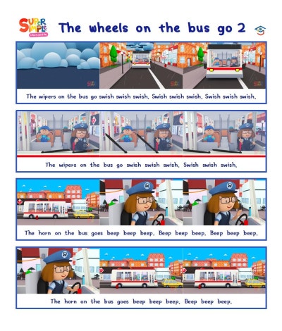 The wheels on the bus 슈퍼심플송 가사, 해석, 활동 자료 공유 : 네이버 블로그