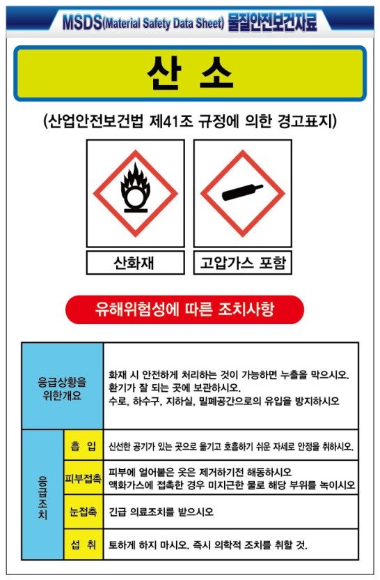 MSDS 물질안전보건자료 / 산소, LPG, 질소, 냉매 : 네이버 블로그