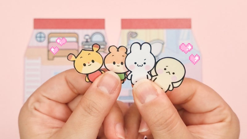 무료도안 Diy 딸기우유 미니하우스 만들기 우유스퀴시 우유미니어처 네이버 블로그