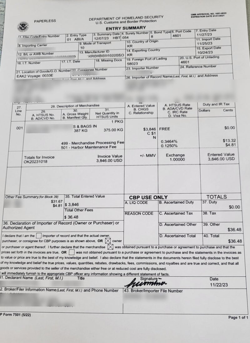 무역용어 ENTRY SUMMARY 뜻 : ENS(Entry Summary Declaration) : 네이버 블로그