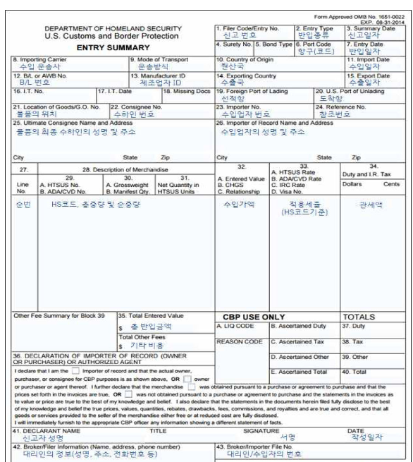 무역용어 ENTRY SUMMARY 뜻 : ENS(Entry Summary Declaration) : 네이버 블로그
