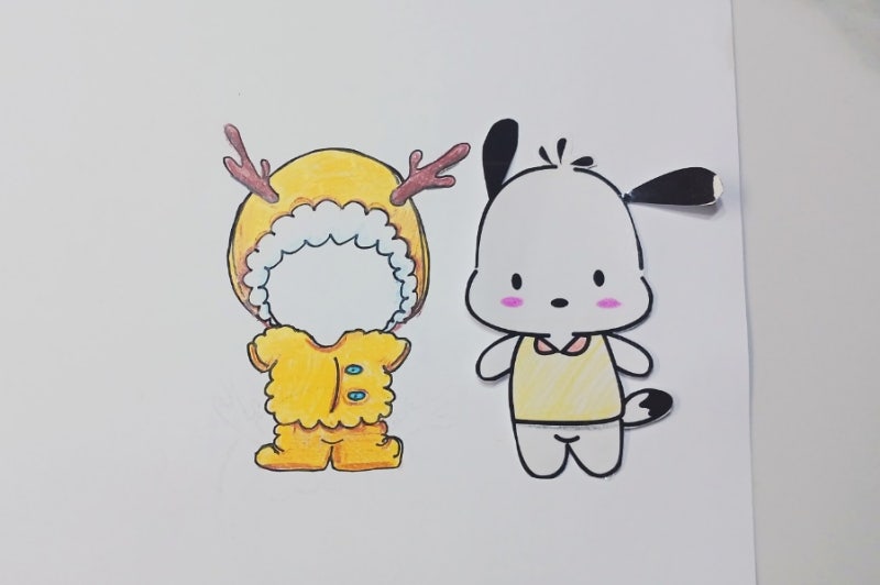 산리오 포차코 종이 인형 만들기 그리기 색칠공부 도안 네이버 블로그