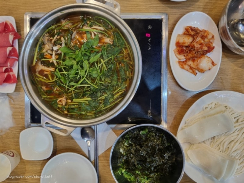 경기 광주 맛집 팔당샤브손칼국수 내돈내산 솔직후기 얼큰 수제비면 사리 추가 네이버 블로그