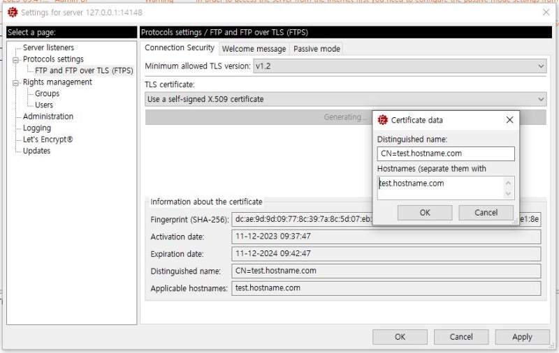 파일질라 FTP, FTPS 서버 구축 설정, FileZilla, Server : 네이버 블로그