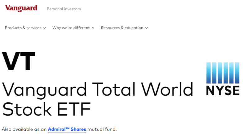 미국주식 (VT 주가, 수수료) Vanguard Total World Stock Index Fund ETF : 전 세계에 투자해 ...