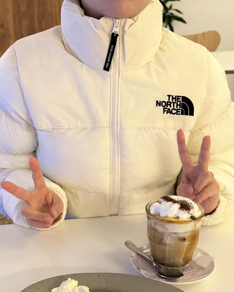 노스페이스 눕시 온볼 패딩 아이보리 숏패딩 90사이즈 착샷사이즈팁 네이버 블로그