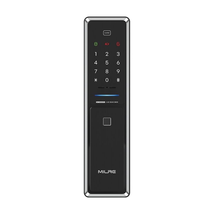 도어록 제품소개 및 사용설명서 밀레시스텍 M 7200fs 지문인식 터치스크린 스마트카드 푸시풀도어록 일산열쇠프라자 일산번호키