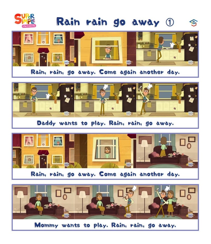엄마표 영어 노래 Rain rain go away 가사 해석 : 네이버 블로그
