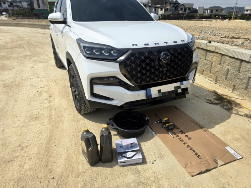 올뉴렉스턴 엔진오일 자가교체 DIY : 네이버 블로그