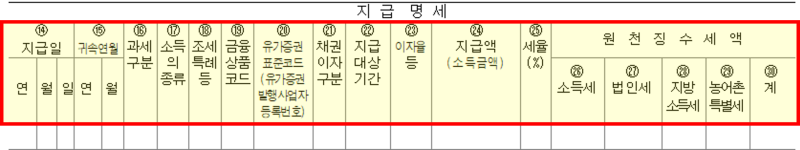금융소득 및 원천징수내역 명세서 과세구분 확인 Ft금융소득종합과세금융소득통보기준t 일반과세 G그로스업대상 일반세율 E
