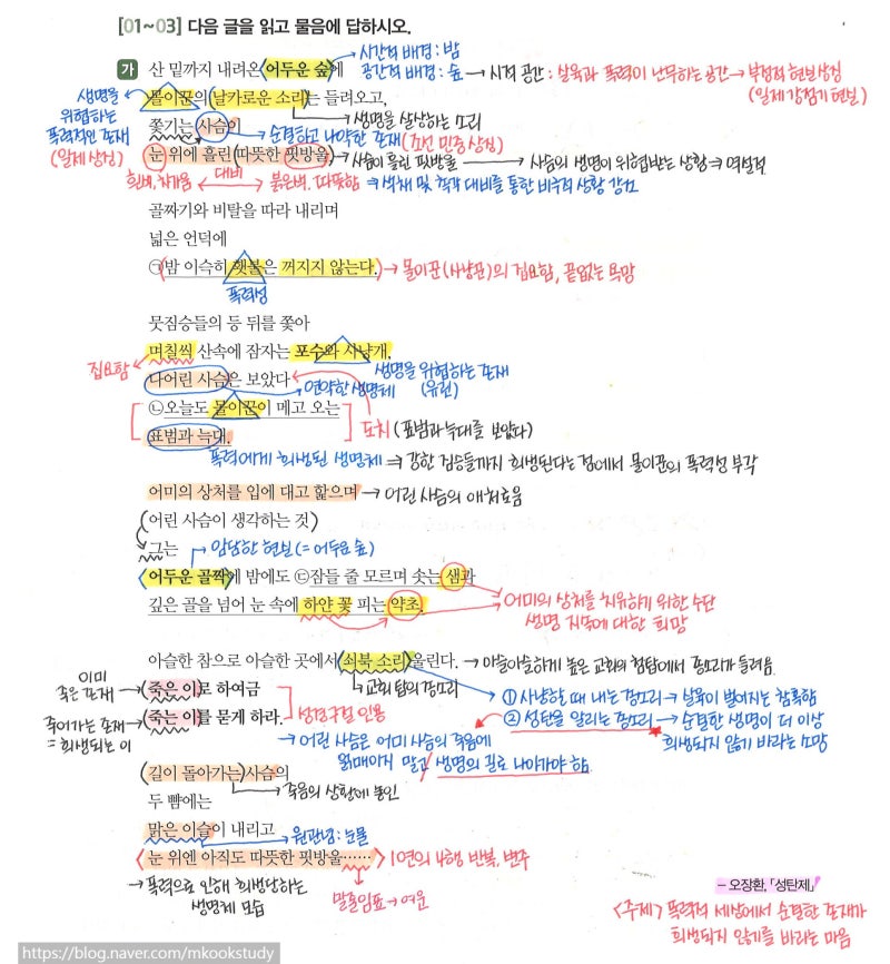 2025 수능특강 문학 현대시 04 성탄제 새1 네이버 블로그