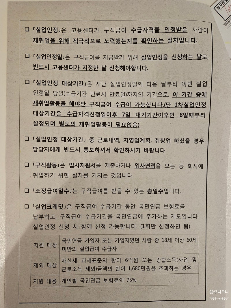 실업급여 1차 실업인정 방문 집체 교육 및 입금 네이버 블로그