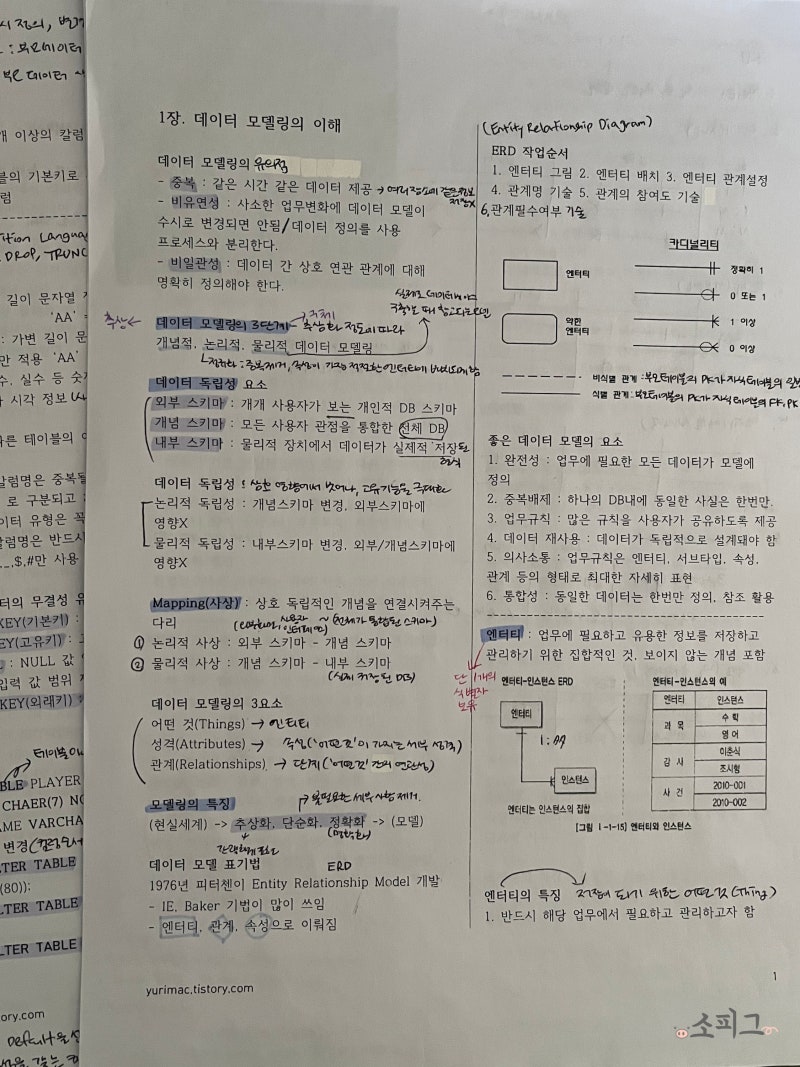 비전공자의 SQLD 독학 합격후기 + 노랑이 없이 공부법 : 네이버 블로그