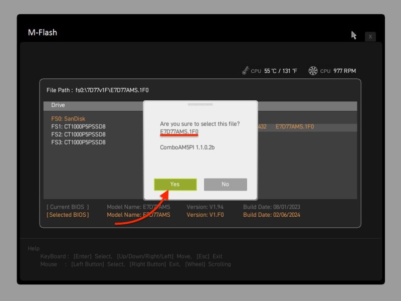 초보자용 MSI 메인보드 라이젠 바이오스 업데이트 방법(MSI PRO B650M-A wifi MS-7D77) : 네이버 블로그