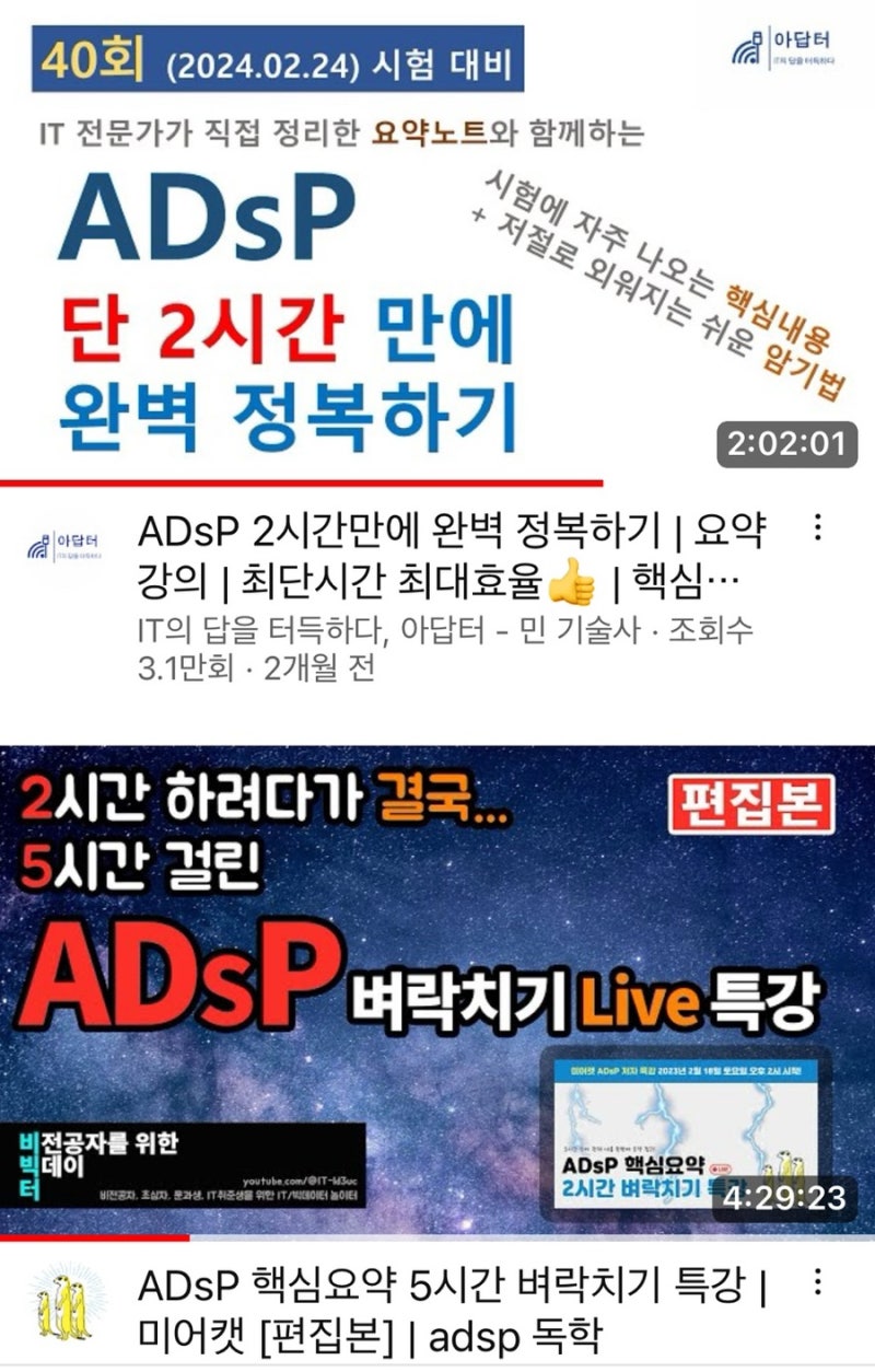 자격증 | ADsP 40회 비전공자 합격 후기(3주) : 네이버 블로그