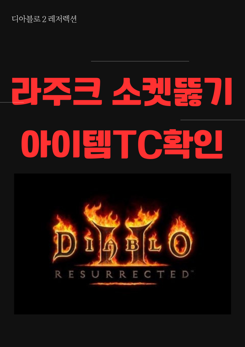 디아블로2 라주크소켓 뚫기아이템 Tc확인 네이버 블로그