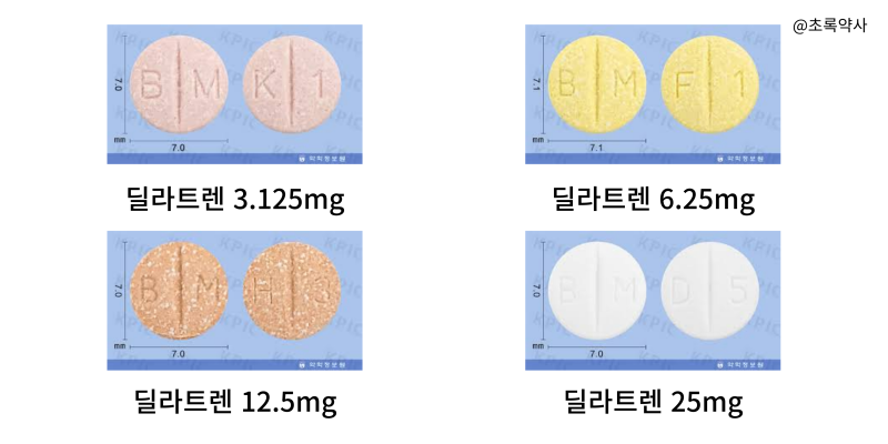 딜라트렌정카르베딜롤 작용기전 고혈압 부정맥 협심증 용법 효능 부작용 임산부 네이버 블로그