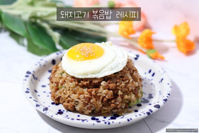 다진돼지고기 볶음밥 레시피 돼지고기 다짐육 파기름볶음밥 대파 다진고기 요리 네이버 블로그