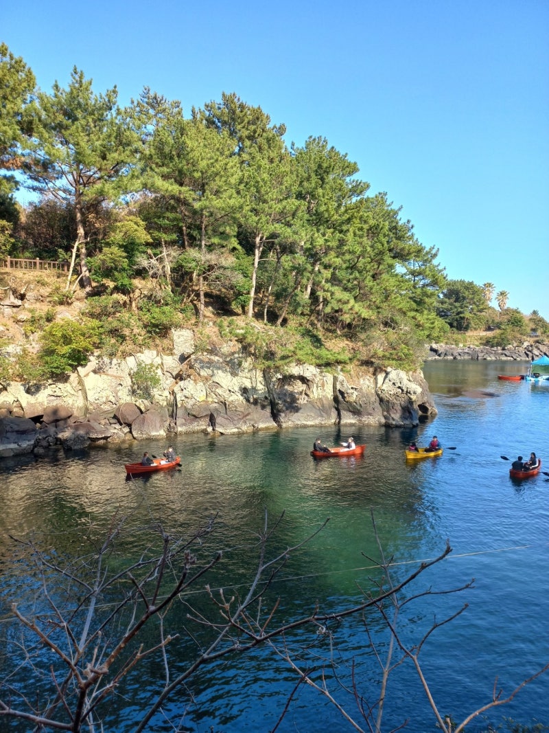 제주도 한달 살기 서귀포 가볼만한 곳 쇠소깍 테우 카약 요금 정보와 하효 쇠소깍 해수욕장 네이버 블로그