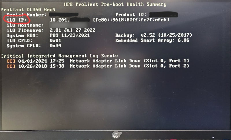[HP] iLO(관리자 포트) ip 모를 경우 접속 방법 : 네이버 블로그