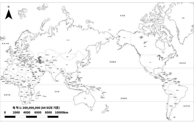세계지도 공부하기 | 5대양 7대륙, 백지도 다운로드 : 네이버 블로그