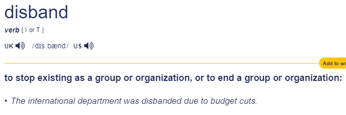 disband 뜻 해산하다 영어 단어 기초 영어회화 : 네이버 블로그