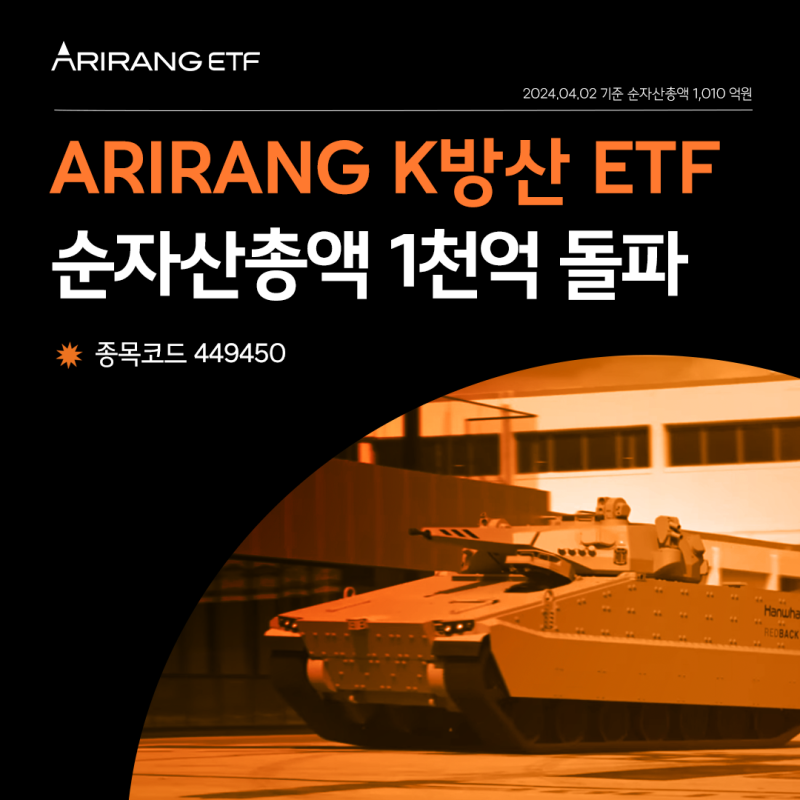 ARIRANG K방산Fn ETF 순자산총액 1천억 돌파! #K방산 수출 본격화 : 네이버 블로그
