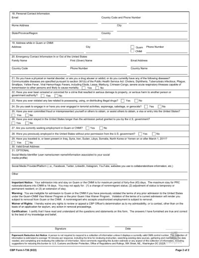 [2024 사이판 입국 규정] 비자면제신청서(I-736)세관신고서 작성 방법😽(입국서류, 입국절차, 입국심사)+가이드 PDF파일 ...